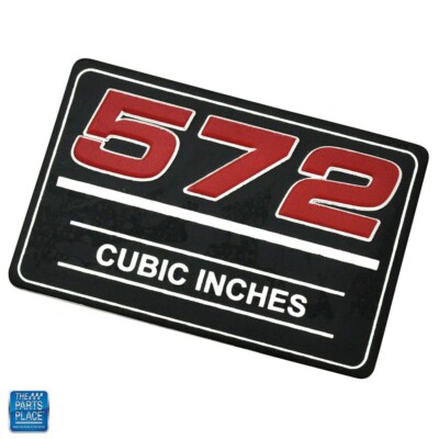 Chevrolet 572 Cubic Inches Valve Cover Metal Insert Decal GM 12393654 ...