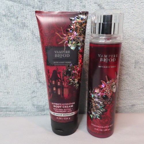 Bath Body Works VAMPIRE BLOOD Set Hydration Cream Fine Fragrance Mist ...