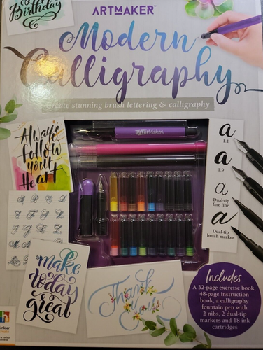 Art Maker MODERN CALLIGRAPHY KIT with Book Pen Nibs Cartridges New Book ...