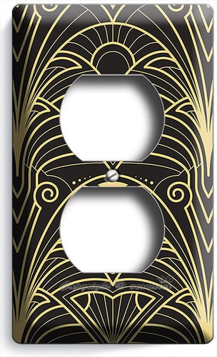 ART DECO RETRO INTRICATE STYLE PATTERN LIGHT SWITCH OUTLET WALL PLATE ...