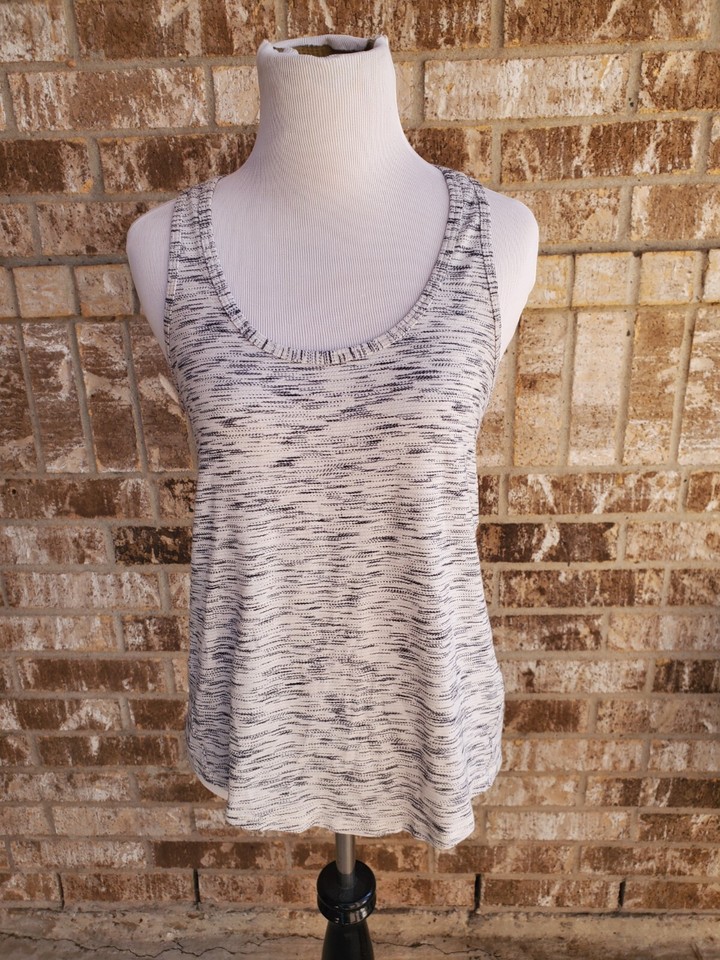LULULEMON Salute The Sun Tank Tiger Space Dye Black White Top Size 4 | eBay