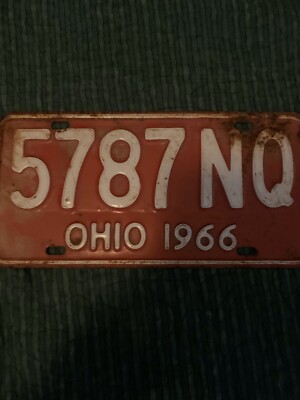 Vintage 1966 Red OHIO License Plate #5787NQ | eBay