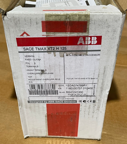 ABB XT2HU3015AFB000XXX SACE TMAX XT2 H 125 XT2H 15 A 3 P CIRCUIT ...