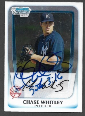 2011 BOWMAN CHROME BCP 155 Chase Whitley NY YANKEES SIGNED AUTOGRAPH ...