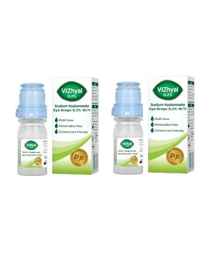 2 X Vizulize Vizhyal Eye Drops 0.2% Sodium Hyaluronate 10ml relief from ...