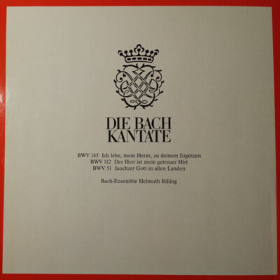 LP Johann Sebastian Bach , Helmuth Rilling Die Bach Kantate - BWV 145 ...