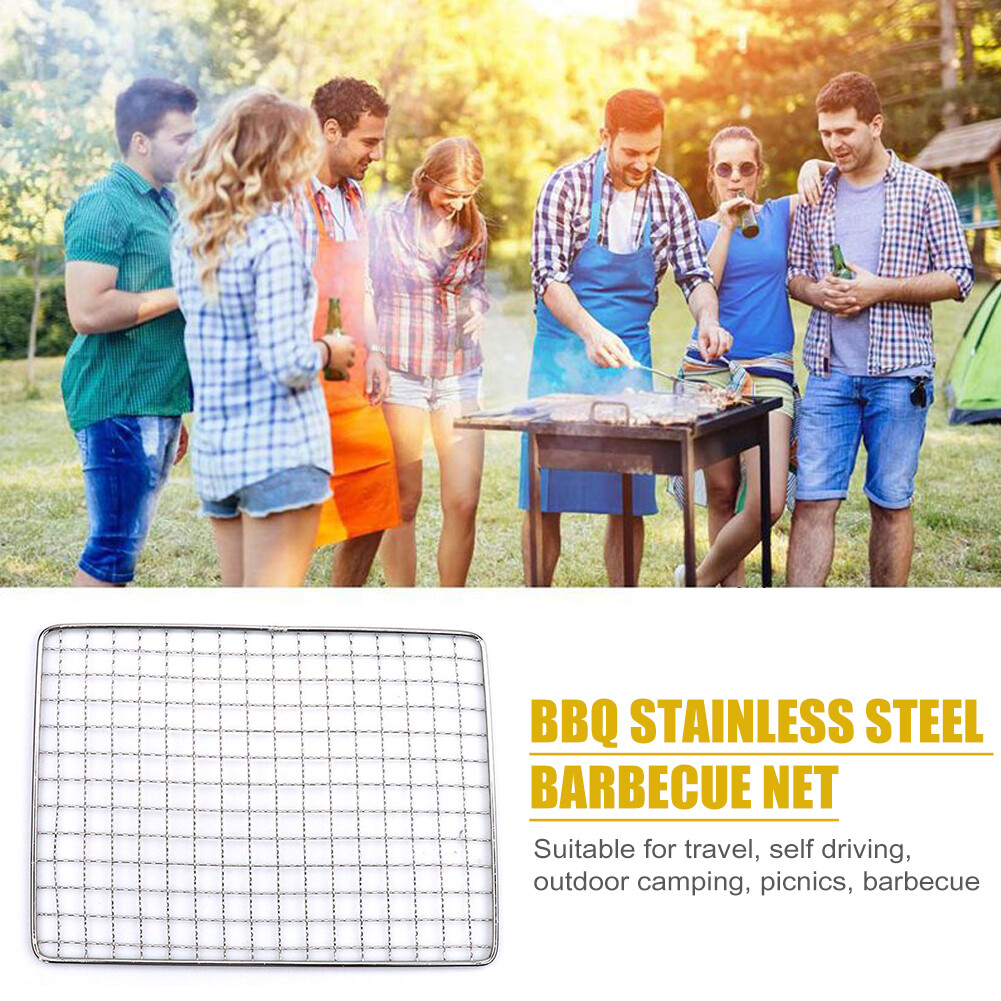 Stainless Steel Square BBQ Grill Mesh Non-stick Outdoor Barbecue ...