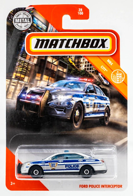 2020 Matchbox #28 Ford Police Interceptor SILVER | RINGED DISC WHEEL ...
