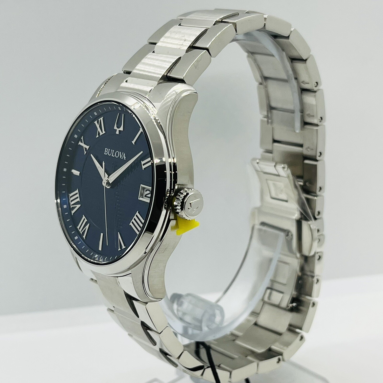 Bulova Men's Wilton Classic Blue Dial Stainless Steel Silver 41mm Watch ...