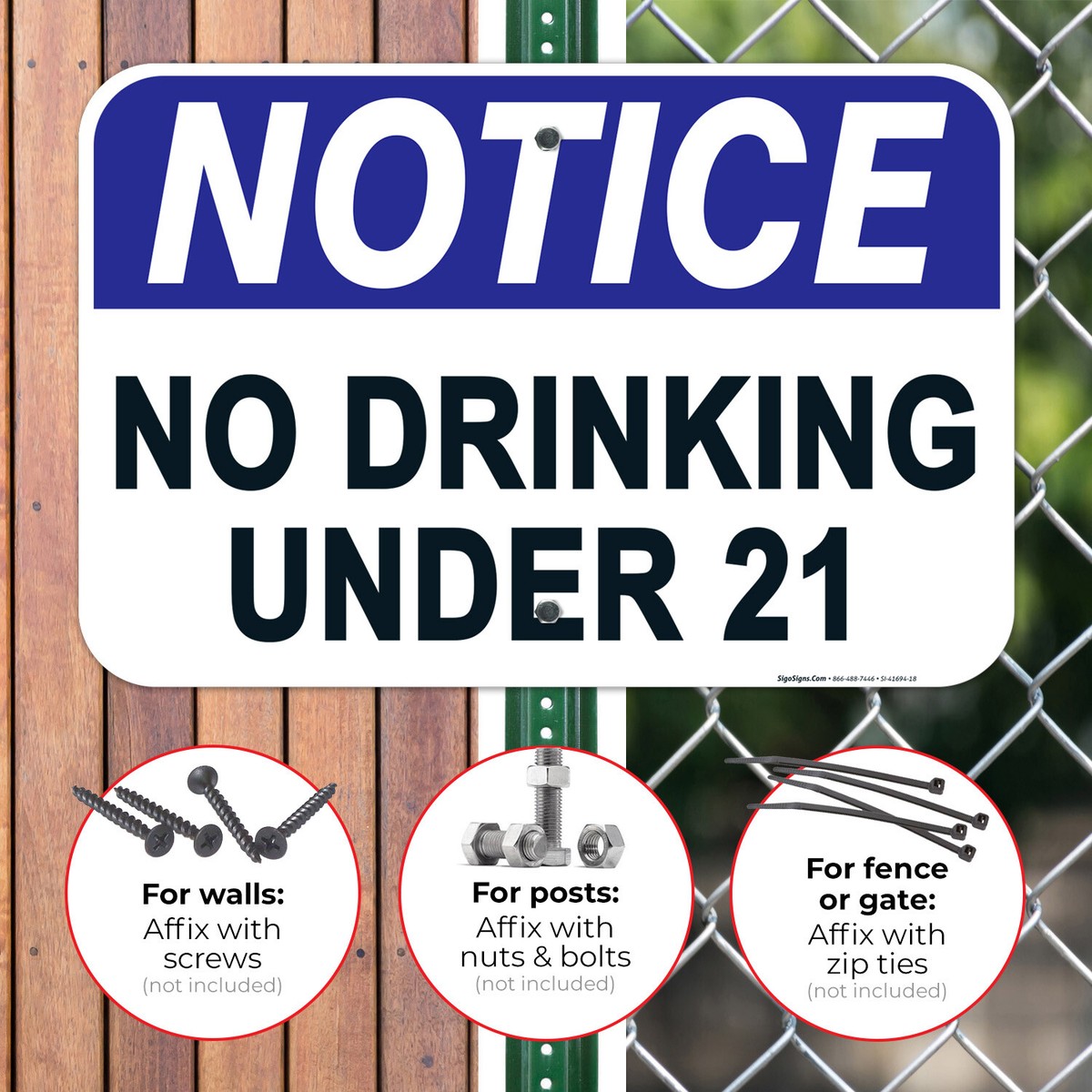 No Drinking Under 21 Signs