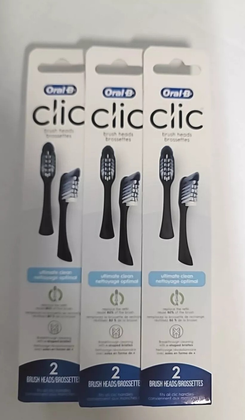 3 Pack Oral-B Clic Brush Heads Ultimate Clean Fits Clic Handles New ...
