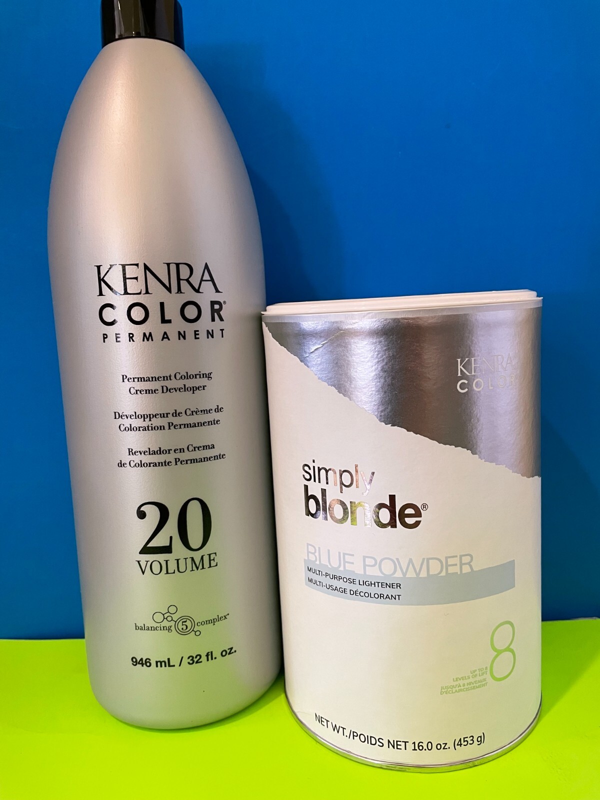 2 Kenra Color Simply Blonde Blue Powder Lightener & Developer (CHOOSE ...