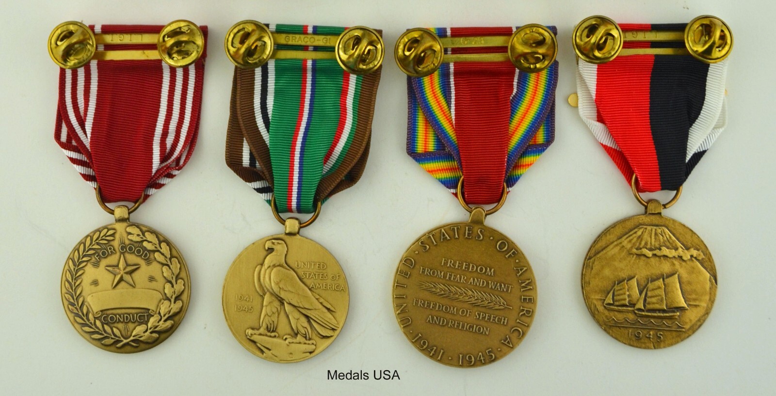 Army WWII European Theater Occupation Medals, Ribbons, RIFLE Badge WW2 ...