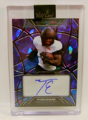 TIYON EVANS #5 /7 AUTO FOOTBALL WILD CARD WILDCHROME 2023 | eBay