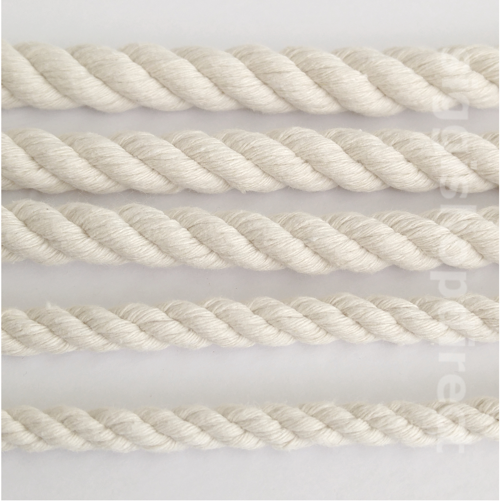 100% Natural Pure Untreated Cotton Rope 3 Strand Twisted String Cord ...