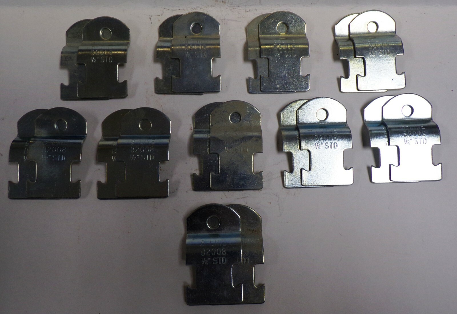 COOPER B-LINE PIPE CLAMP, B2008, 1/2" RIGID CONDUIT, **LOT OF 10 ...