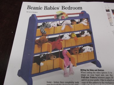 WOOD PRINTS 24" BEANIE BABIES 3 TIER SHELF DISPLAY DOORS INCLUDED WHITE ...