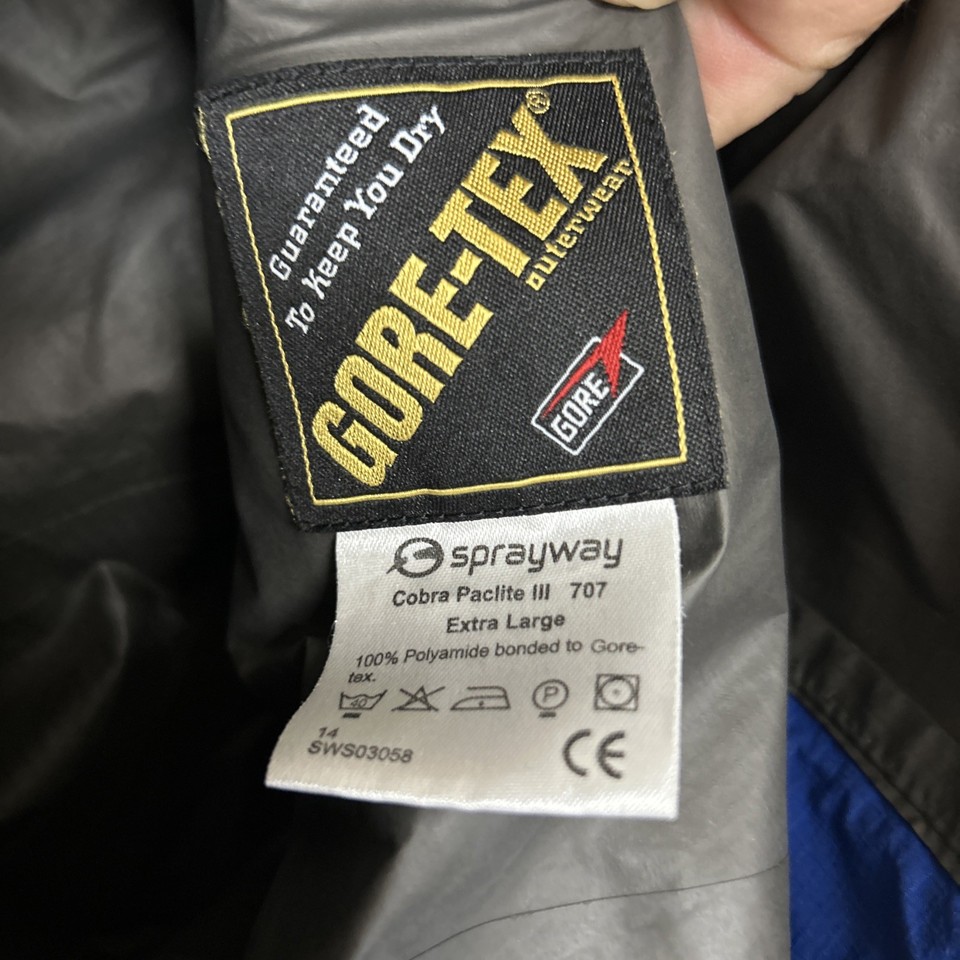 Men's Sprayway Cobra Gore-tex Paclite III Jacket Size XL Blue Rain ...