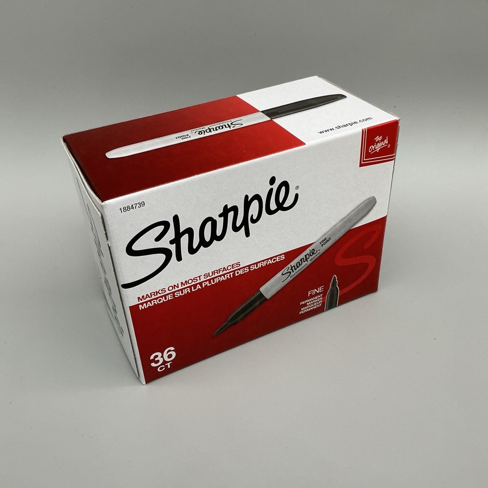 36 CT Sharpie 1884739 Permanent Marker Fine Point - Black Brand New ...