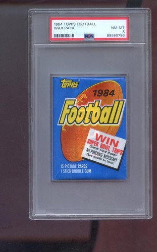 1984 Topps Football Card Unopened Wax Pack Graded PSA 8 NFL Dan Marino ...