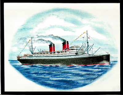 Original Art Work ... ss ILE DE FRANCE... French Line... ocean liner | eBay