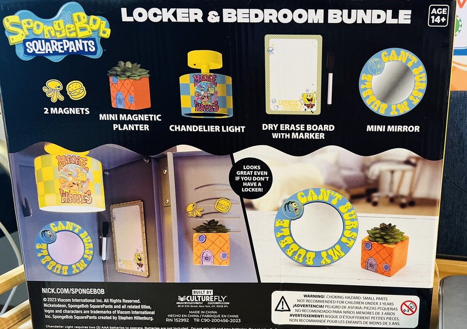 NIB Nickelodeon SPONGEBOB SQUAREPANTS 2023 LOCKER & BEDROOM BUNDLE ...