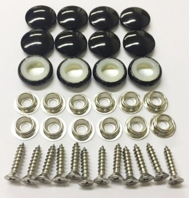 25 Dura Snap Upholstery Buttons High Gloss Black Vinyl Choice Of Size ...