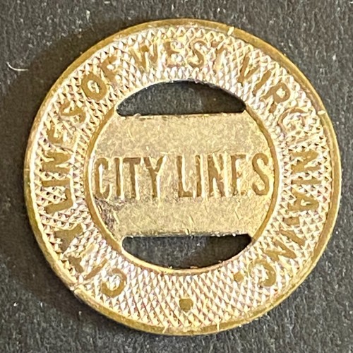 City Lines of West Virginia G/F One Token Fare Transit 16mm WM Plated ...