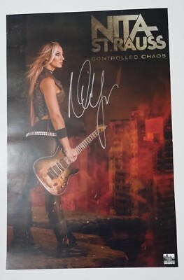 NITA STRAUSS SIGNED GUITAR POSTER CONTROLLED CHAOS CD PROMOTIONAL PHOTO ...