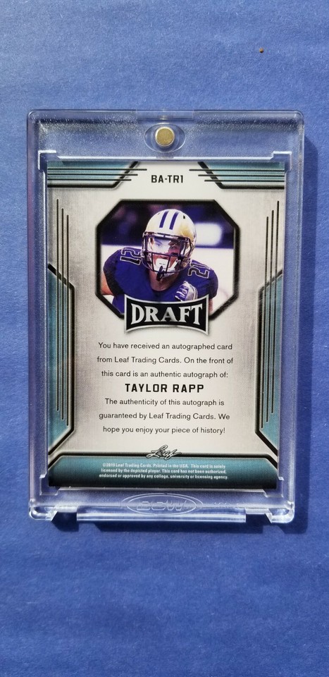 2019 Taylor Rapp Leaft Draft Football Rookie Auto Card | eBay