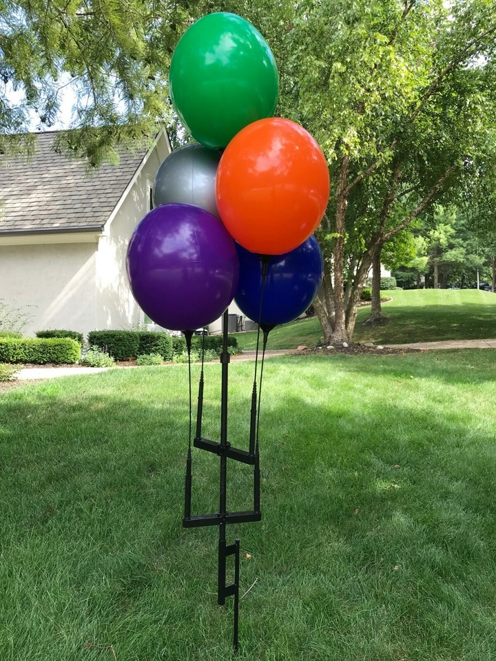 Reusable Balloon Cluster Kit w/ Ground Spike - Multi Color Balloons ...