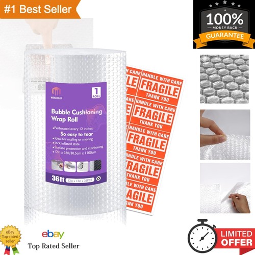 Recycled 12in x 36ft Bubble Packing Wrap - Premium Cushioning for ...