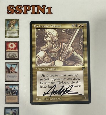 MTG Artist Proof Signed Barktooth Warbeard Legends | eBay