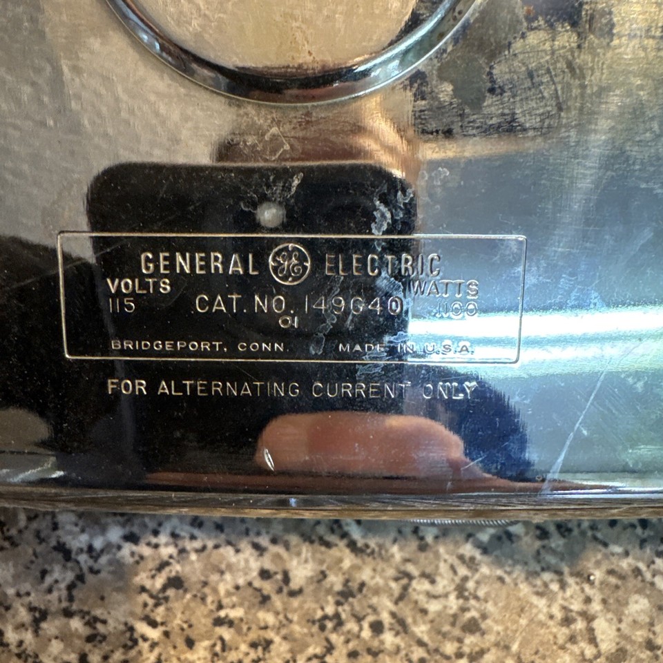 Vintage GE General Electric Waffle Maker Iron 1950s Chrome 149G40 (159 ...