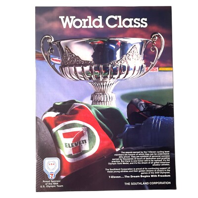 7-Eleven Vintage 1984 Print Ad 8x10.75" LA Olympics 80s 7-11 Cycling ...