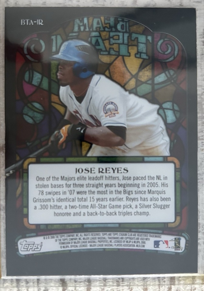2008 Topps Stadium Club Beam Team Stain Glass Jose Reyes # BTA-IR NY ...