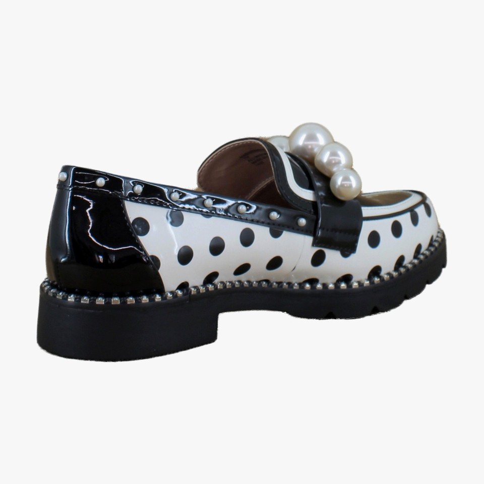 Betsey Johnson Harloe Womens Loafers & Slip-Ons Black/White/Multi | eBay