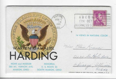 POSTCARD FOLDER-WARREN G. HARDING-HOME & MUSEUM-MARION, OHIO | eBay