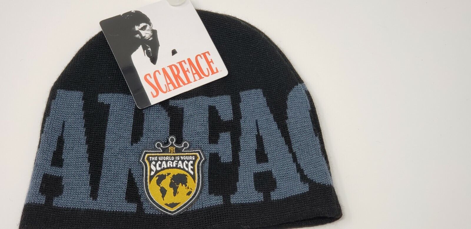 JH Design Scarface Black Knit Winter Hat Beanie NWT B… - Gem