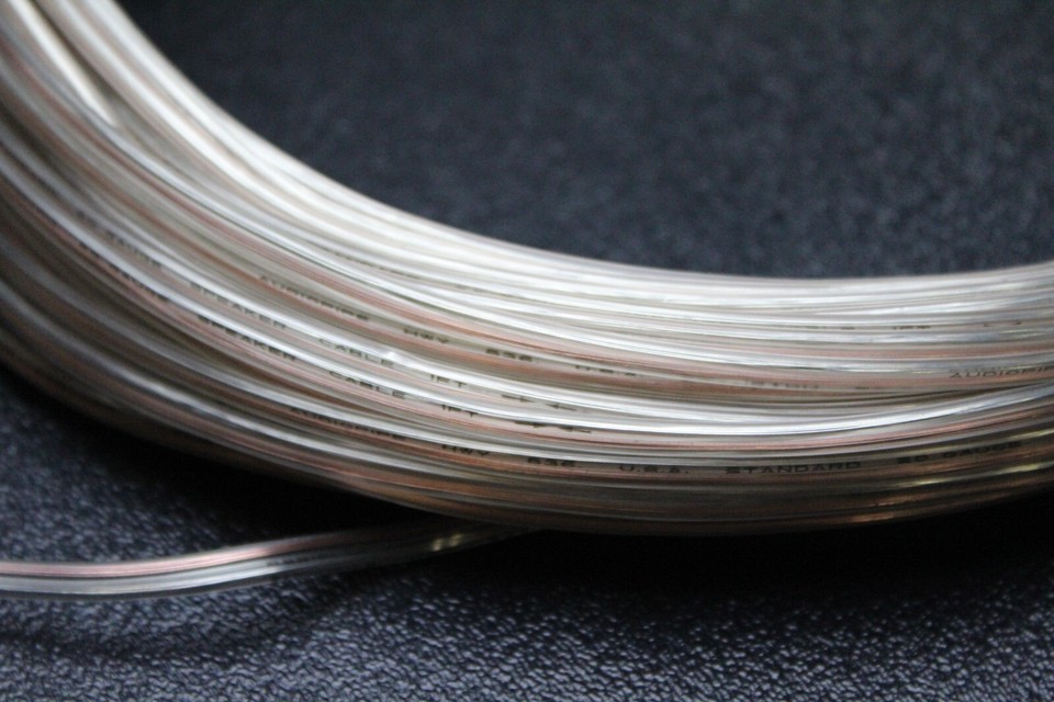 20 GAUGE CLEAR SPEAKER WIRE PER 10 FT AWG CABLE POWER GROUND STRANDED ...
