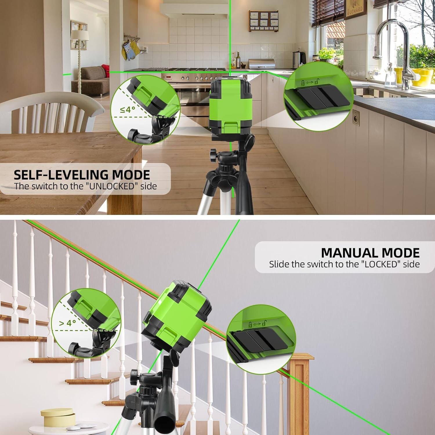 Green Laser Level 360 Self Leveling Magnetic Bracket | eBay