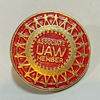UAW Associate Member Lapel Pin - Gold Tone w/ Red Enamel - 7/8 ...