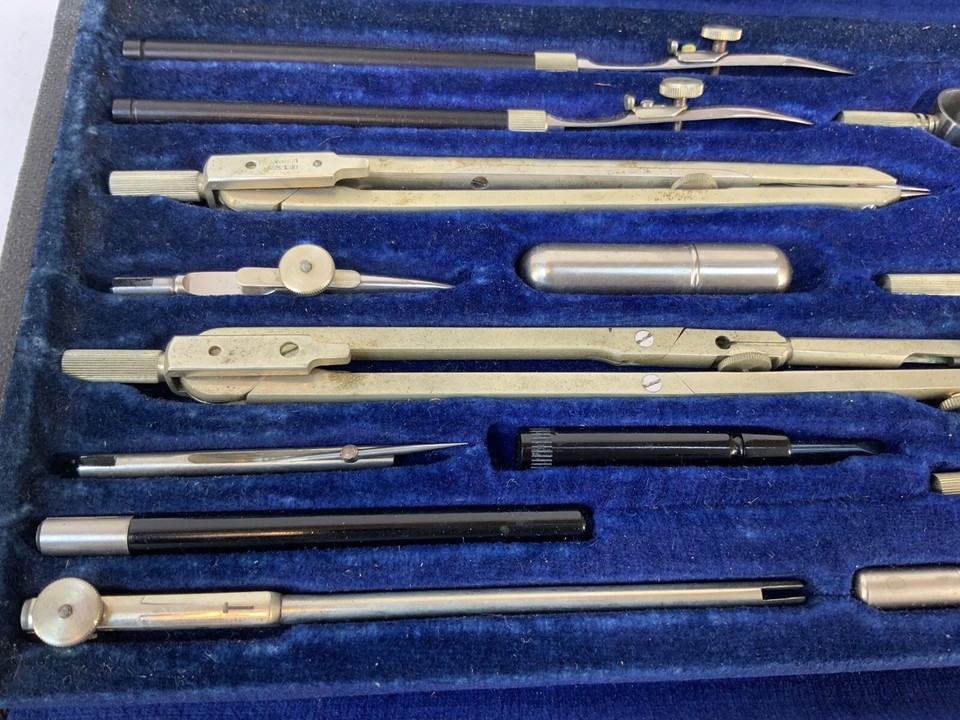 Vintage Dietzgen Drafting Tools Compass Set Germany US Zone 1087SC ...