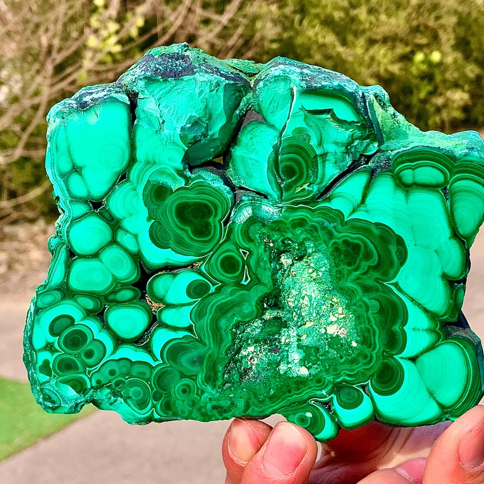 1.80LB Natural glossy Malachite transparent cluster rough mineral ...
