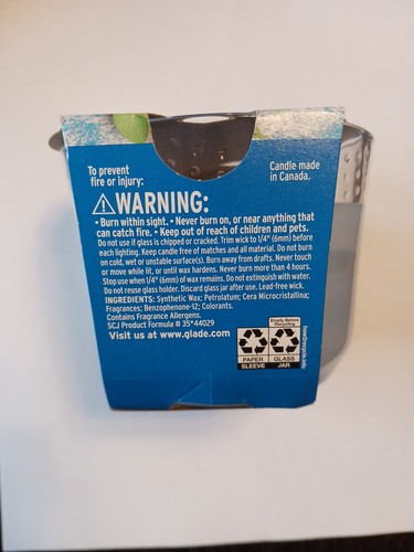 Glade First Frost 6.8 Oz Candle Glass Jar 3 Wick | eBay