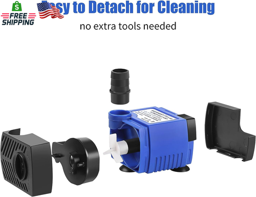 AQUANEAT Small Fountain Pump 80 GPH Mini Submersible Water Pump with 3. ...