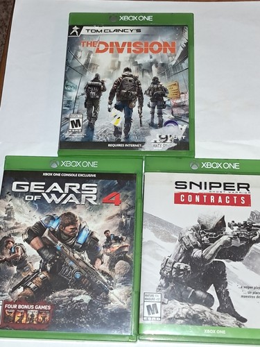 Lot 3 Xbox One Games Tom Clancy The Division, Sniper Contracts, Gears ...