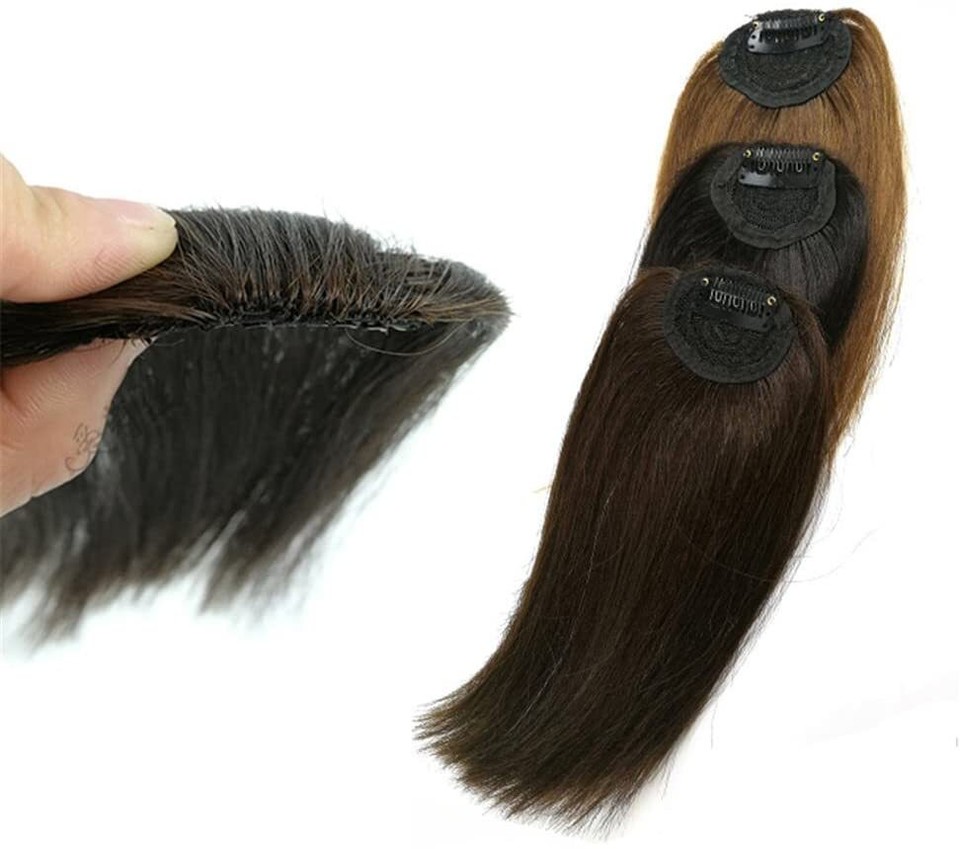 One Piece Long Straight Side Hair Clip in Bangs Human Hair Extension ...
