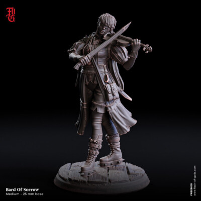 Female Bard Violin Resin Miniature 28mm 32mm Dungeon Dragons D&D RPG | eBay