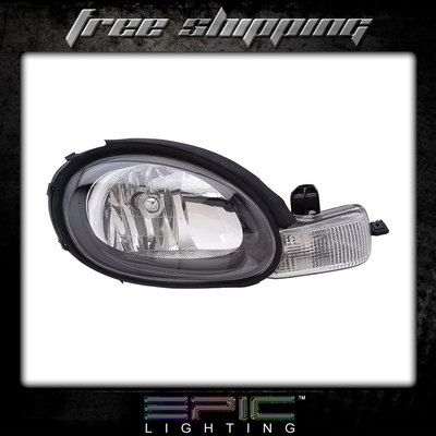 Fits 2000-02 Dodge Neon w/ Black Bezels Headlights lamps Right ...